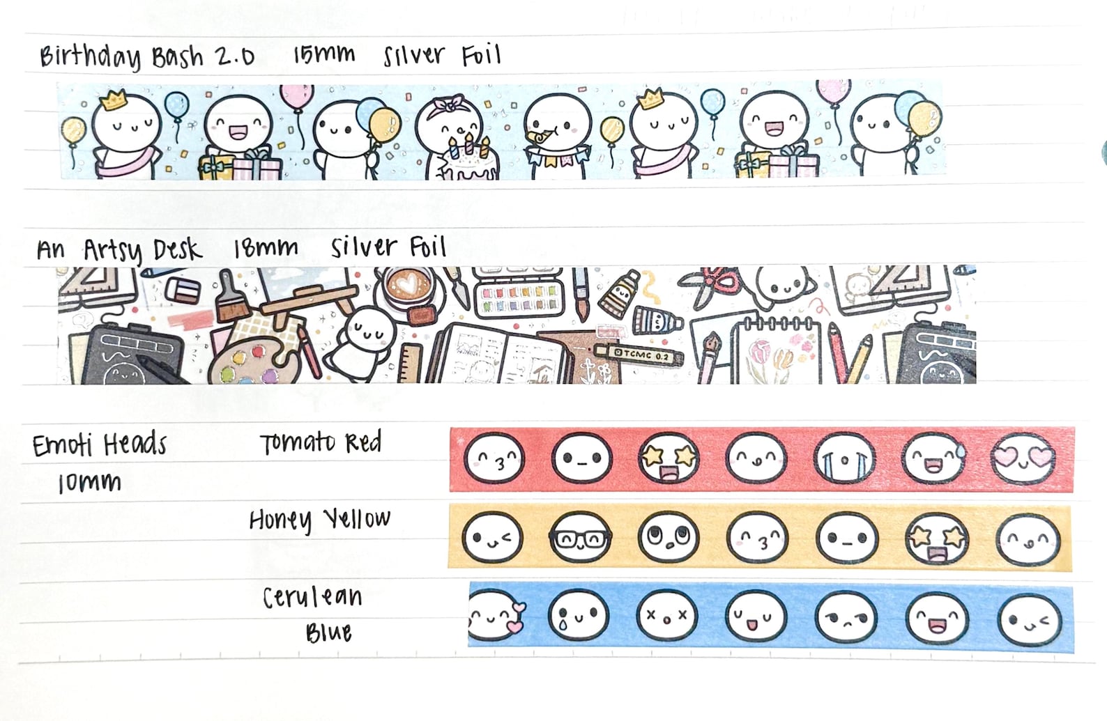 Thecoffeemonsterzco Washi Tape Samples - 2025 Birthday, Primary ...