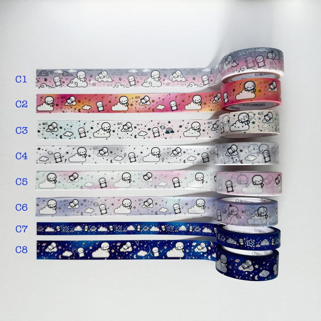 Thecoffeemonsterzco TCMC Washi Tape Samples - Galaxy Series, Lunar ...