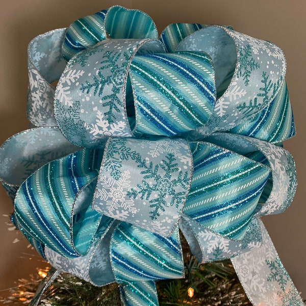 Light Blue Bow Tree Topper - Etsy