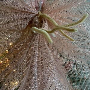 Rose Gold Deco Mesh Angel, Tree Topper, Guardian Angel, Get Well Angel ...