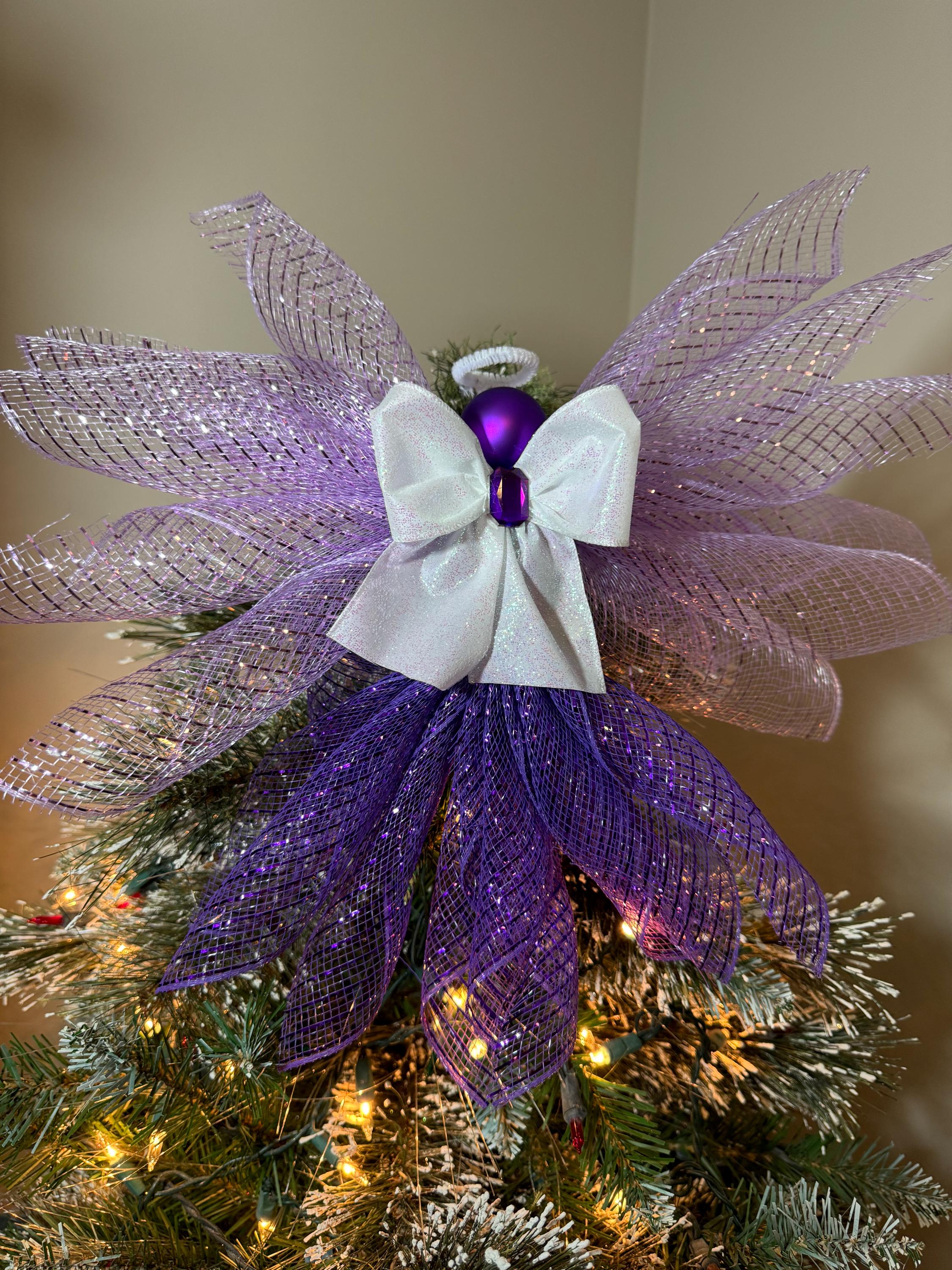 Purple and Lavender Deco Mesh Angel, Tree Topper, Guardian Angel, Get ...