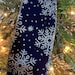 Large Christmas Tree Topper Bow Navy Blue Velour With Silver Snowflakes ...