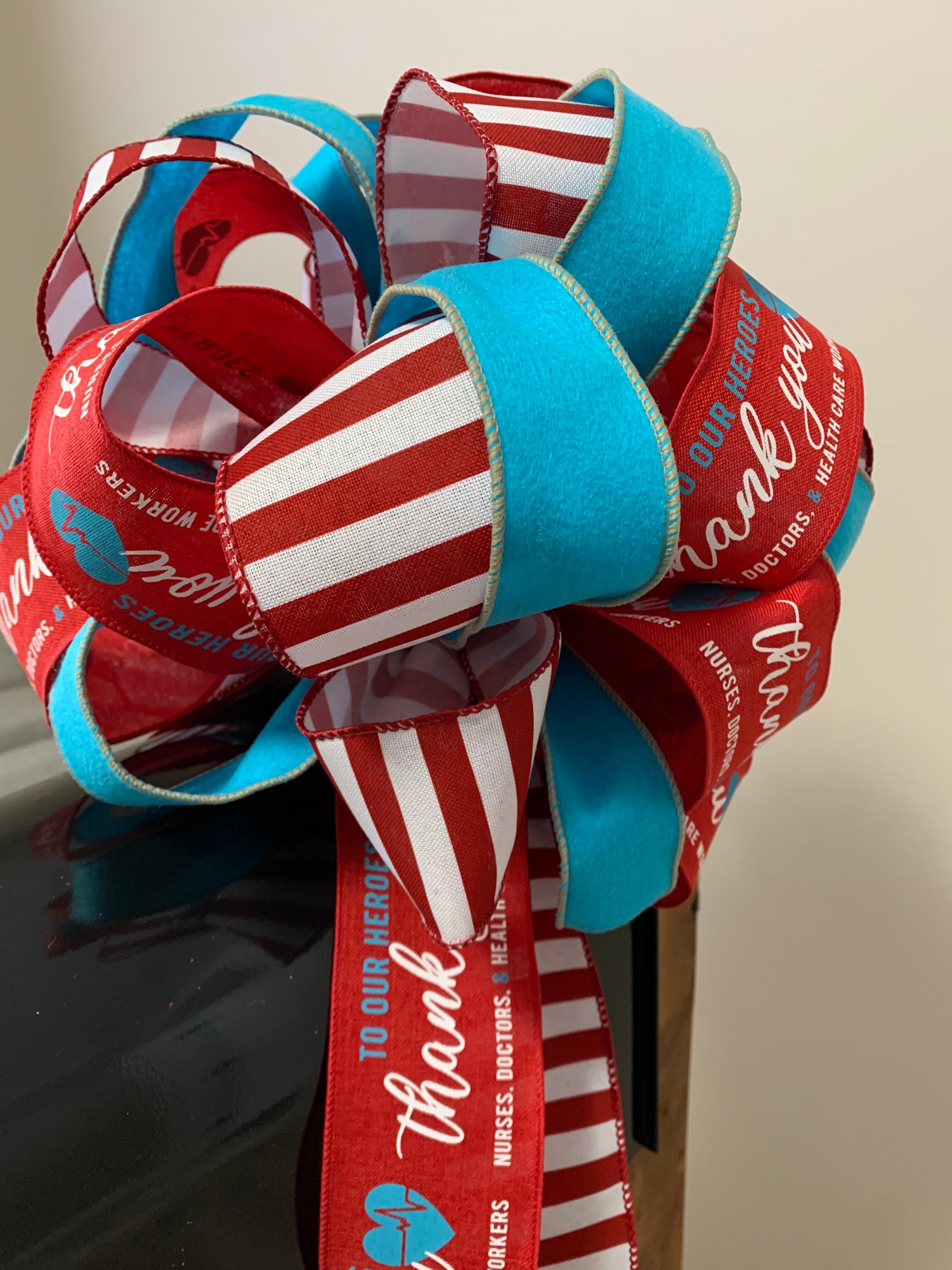 THANK YOU to Our Health Care Workers Small Tree Topper /mailbox Bow - Etsy