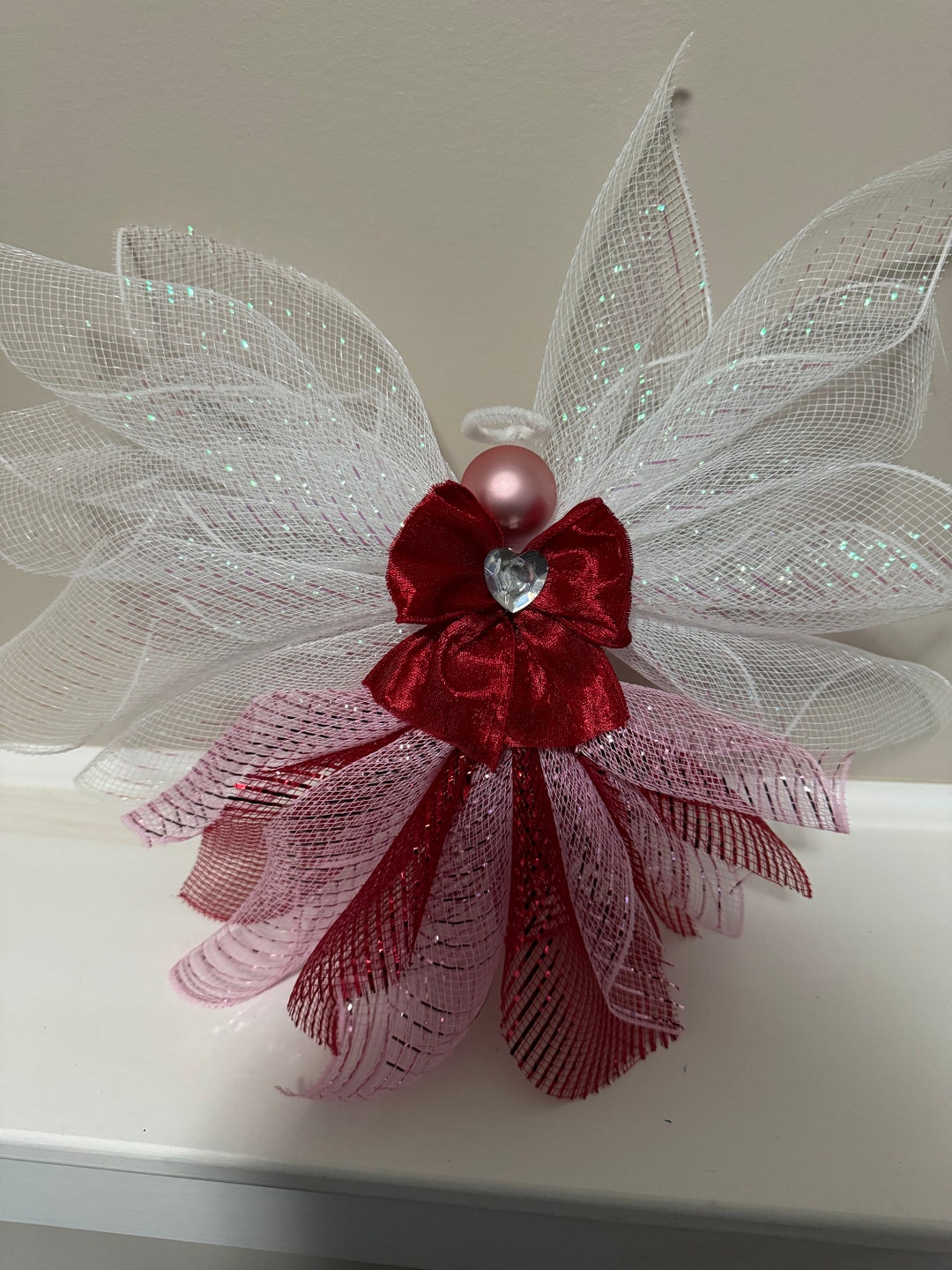 Valentine Angel, Guardian Angel, Tree Topper, Get Well Soon Angel, Red ...