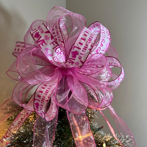 Breast Cancer Awareness Christmas Tree Topper Bow - Etsy