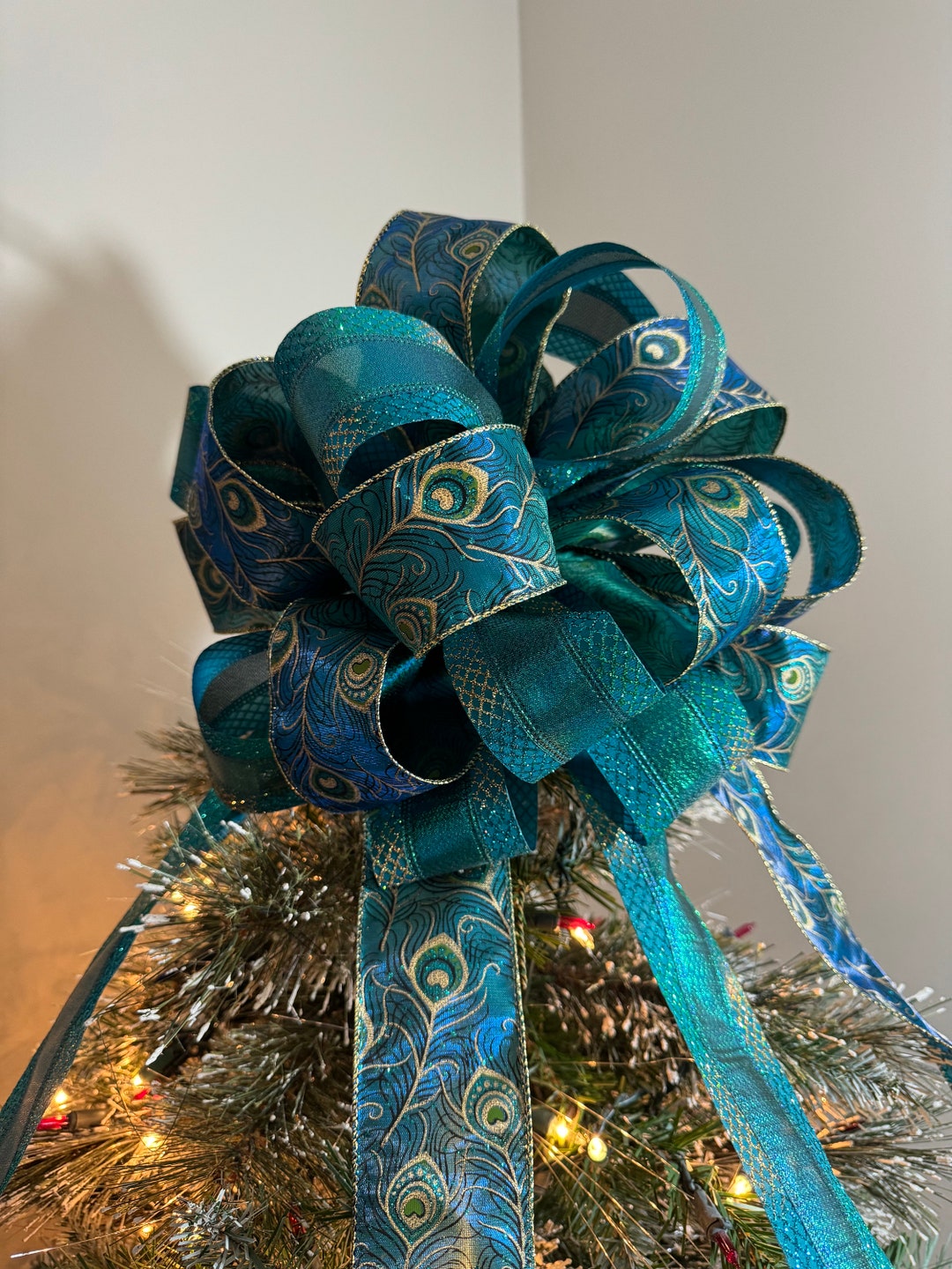 Teal Green and Blue Shimmering Ribbon and Teal/green Peacock Ribbon ...