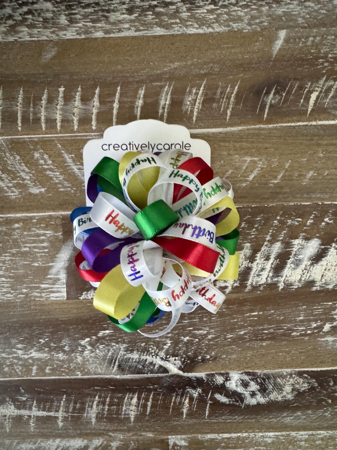 Happy Birthday Loopy Puffer Hair Tie Primary Colors - Etsy