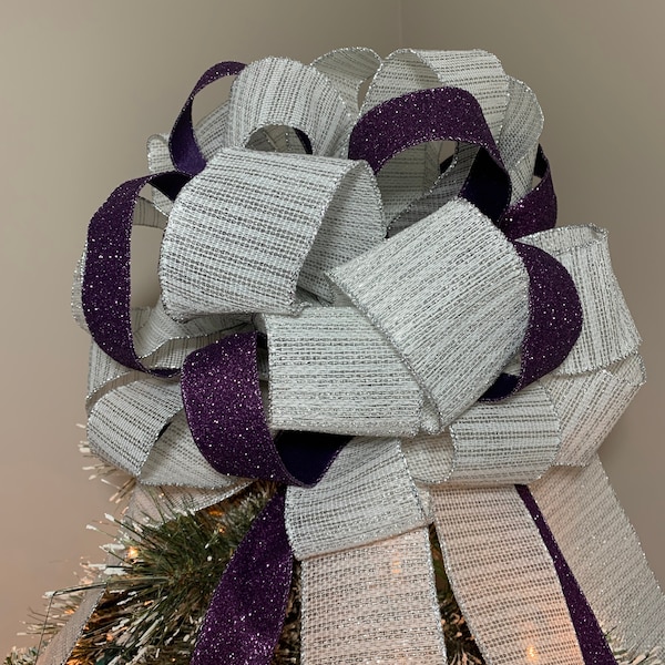 Purple and Silver Tree Topper - Etsy