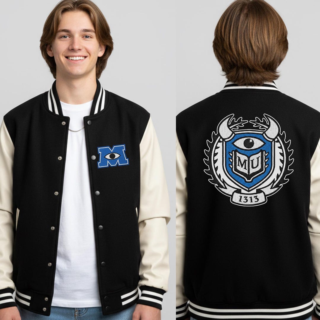 Monsters University Varsity Jacket, Embroidered MU Letterman Jacket ...