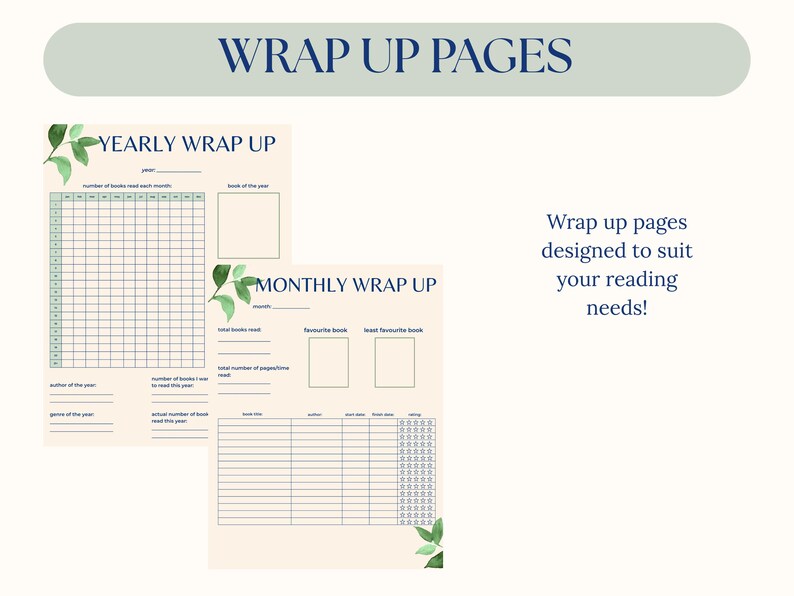 Printable Reading Journal PDF, Printable Reading Tracker, Instant ...