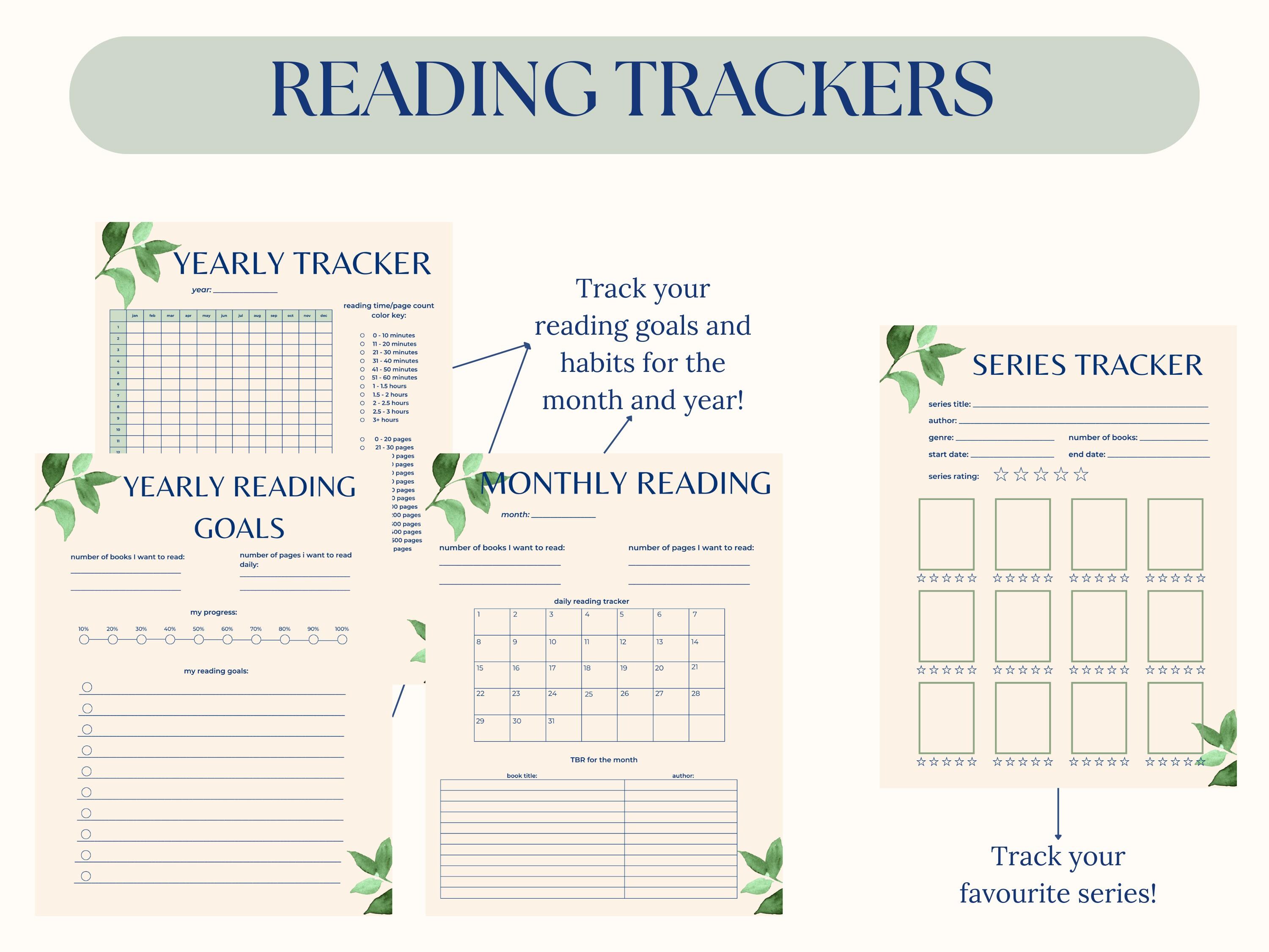 Printable Reading Journal PDF, Printable Reading Tracker, Instant ...