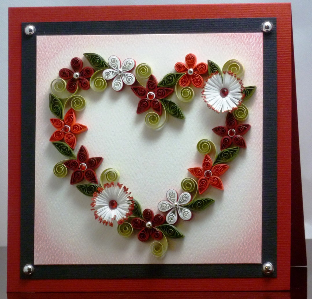 Tutorial -- Quilled Floral Heart Wreath Pattern - Etsy