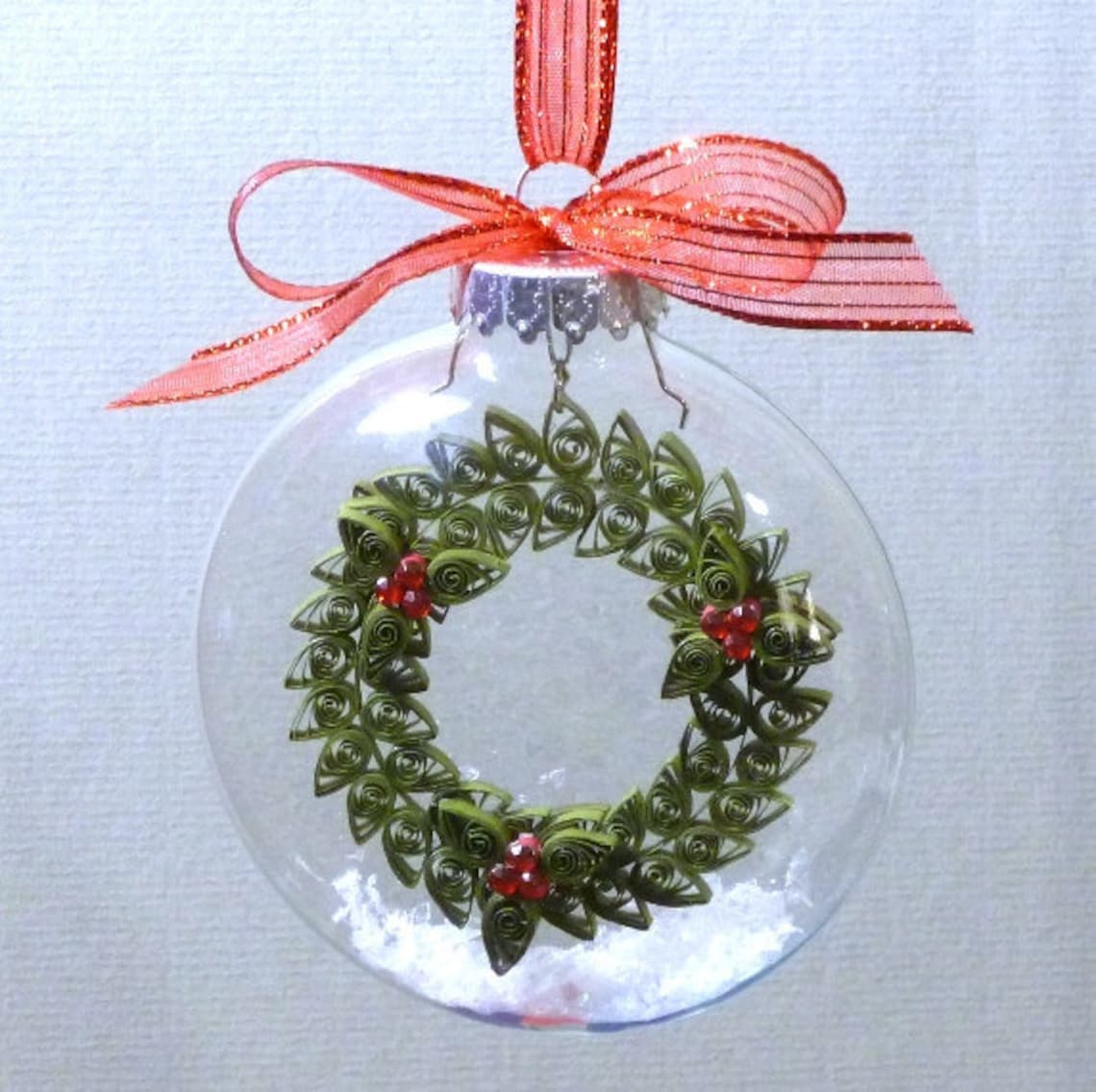 Tutorial -- Quilled Wreath Inside Glass Ornament Pattern - Etsy