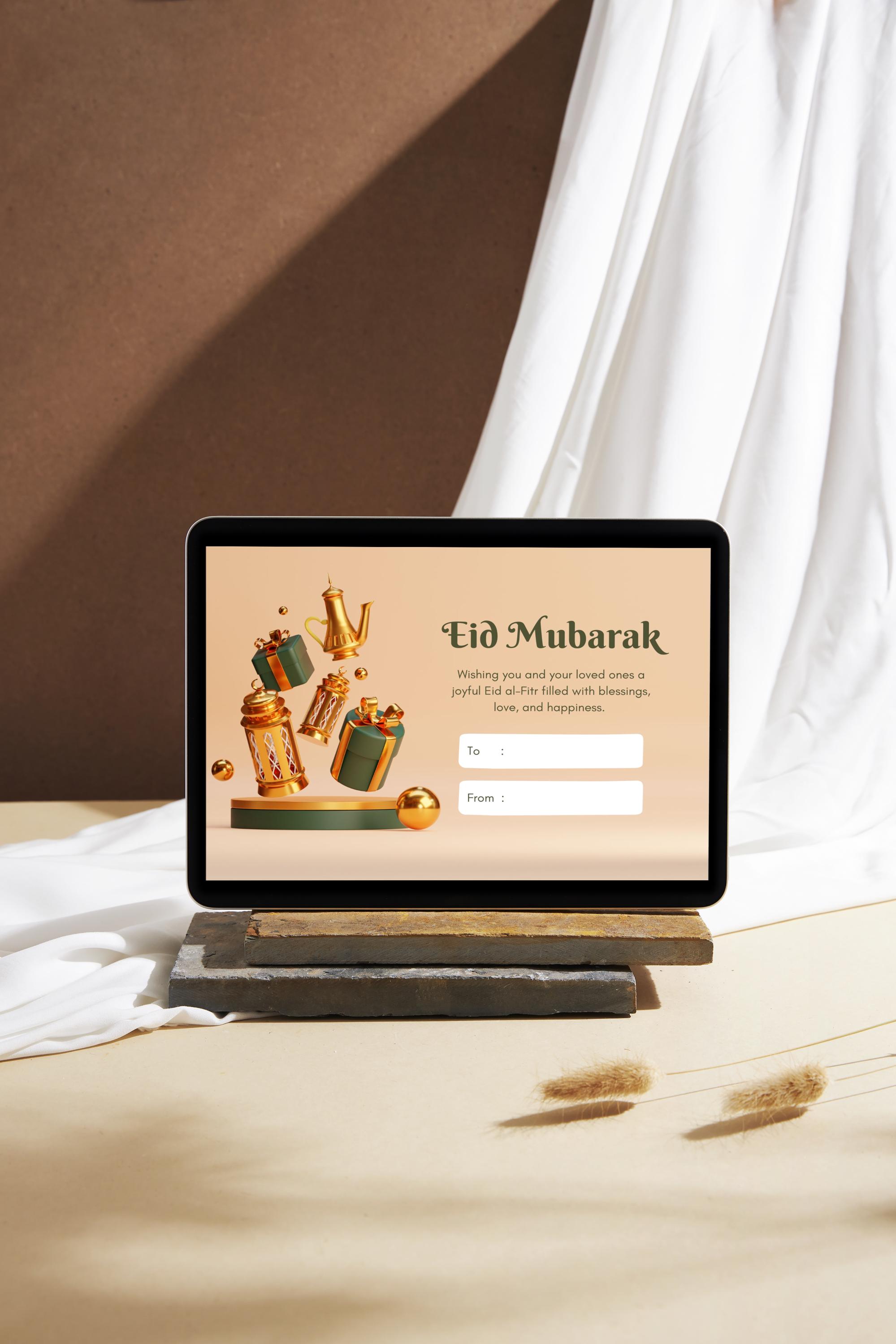 Eid Mubarak Template 2025 - Editable Eid Card, Envelope & Instagram ...