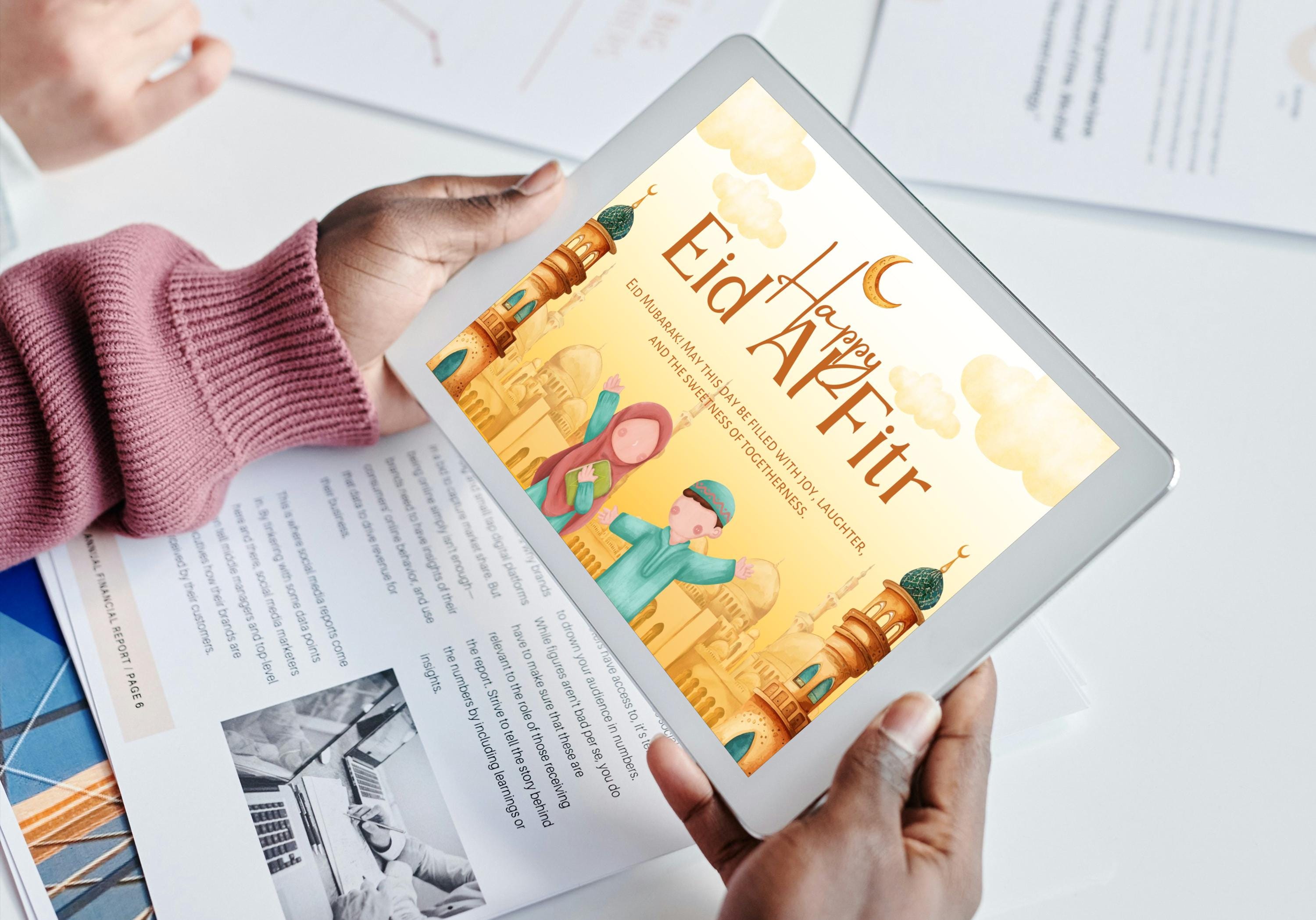 Eid Mubarak Template 2025 - Editable Eid Card, Envelope & Instagram Post - Printable Eidi Card ...