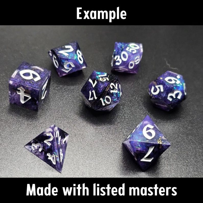 Custom 3d-printed Dice Masters | 7-piece Polyhedral Set for Resin Mold ...