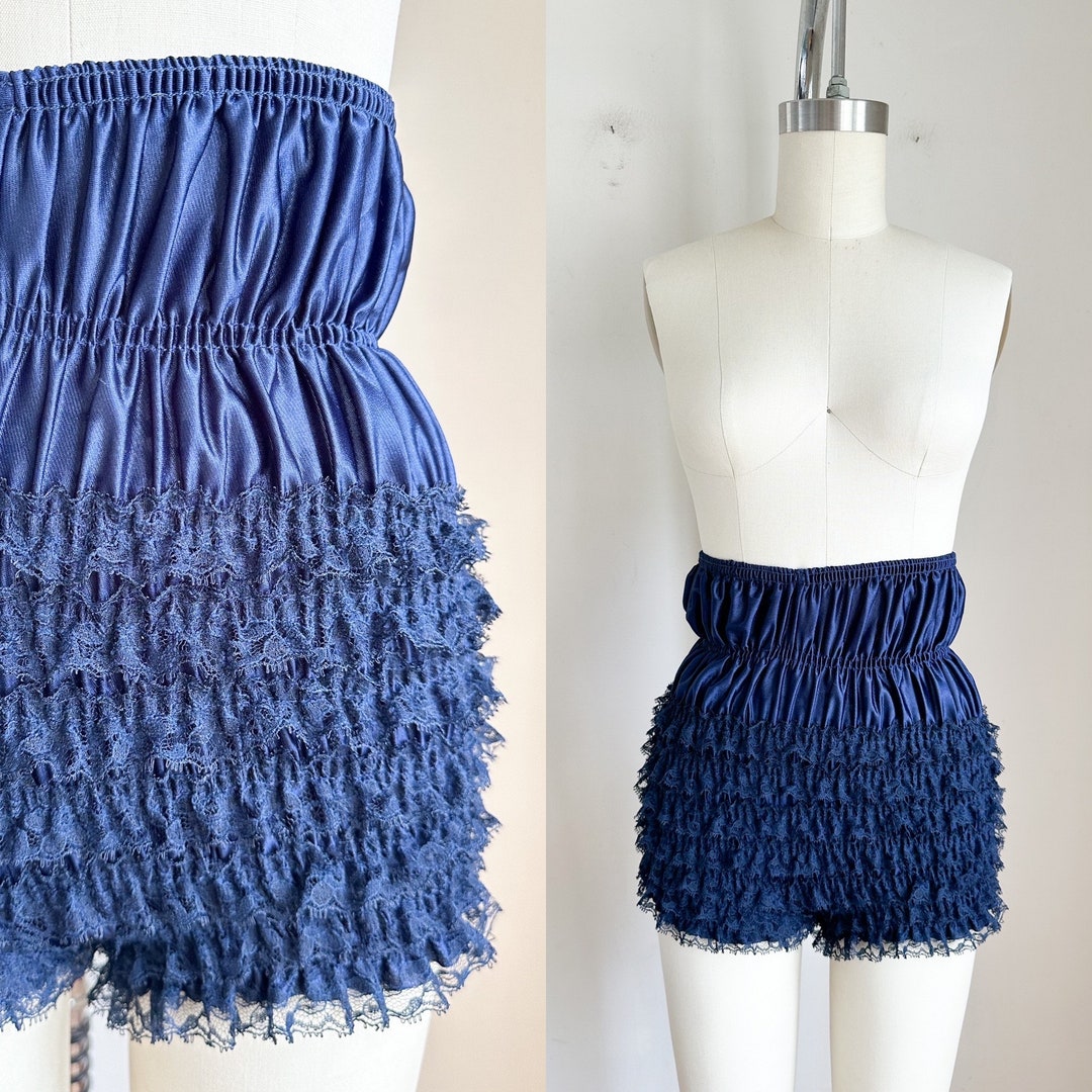 Vintage 1960s Navy Blue Ruffled Lace Bloomers / XS-S - Etsy