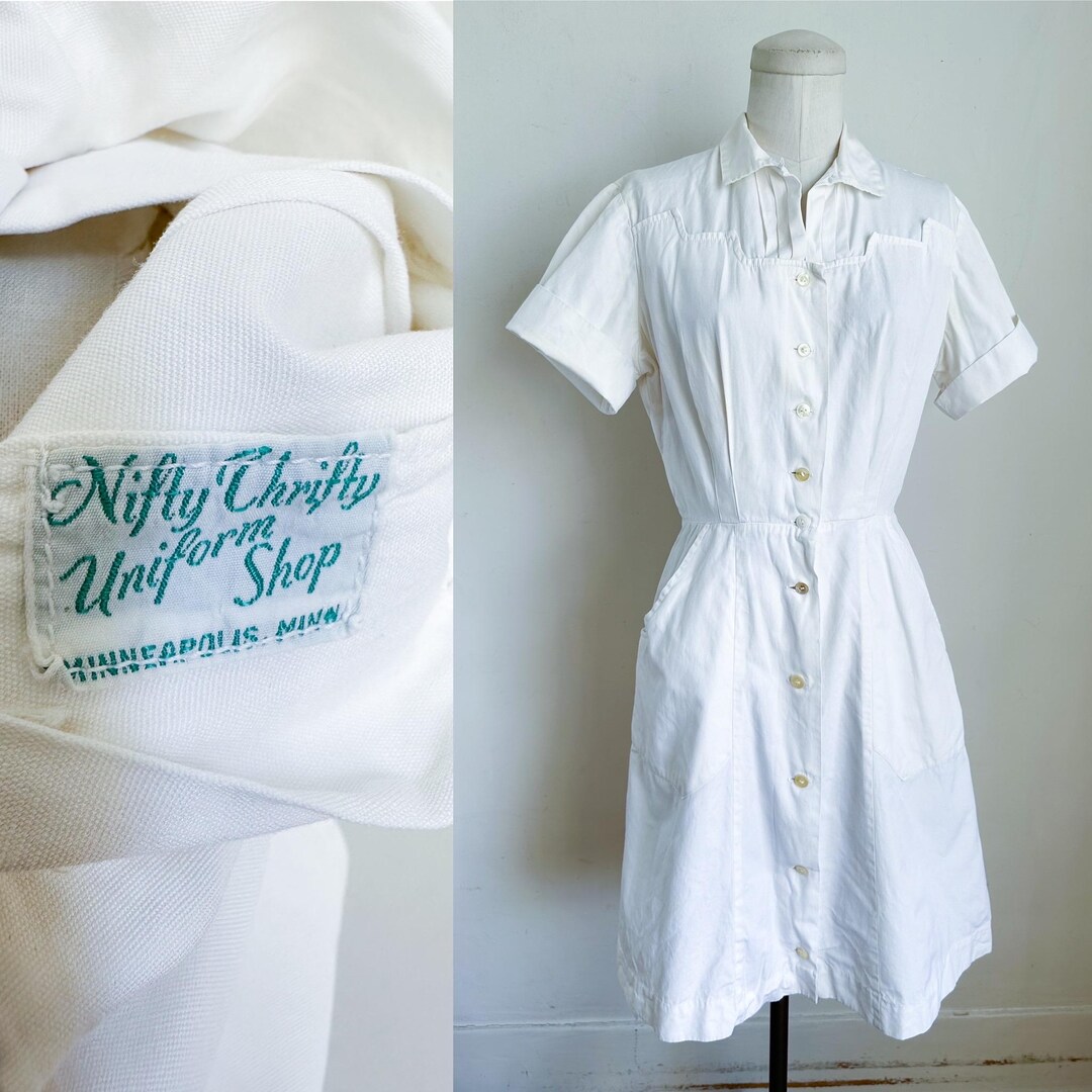 Vintage 1940-50s Waitress Uniform Dress / XS - Etsy UK
