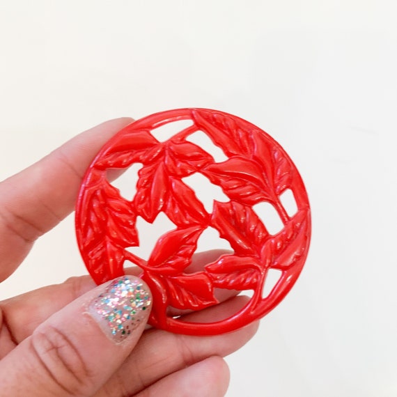 1940s celluloid brooch fox - Gem