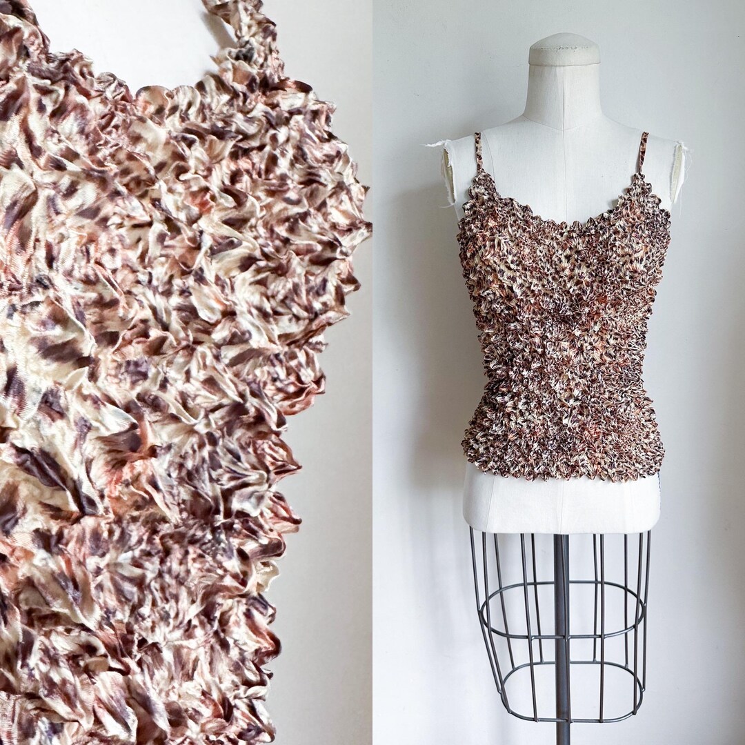 Vintage Y2K 2000s Animal Print Popcorn Top / One Size - Etsy