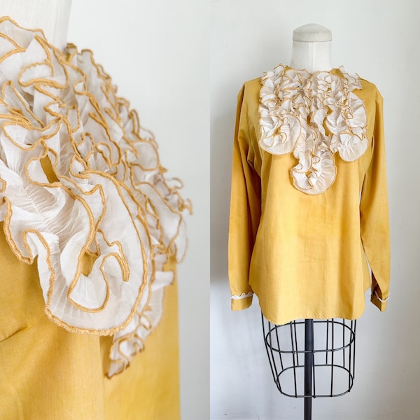 Vintage Ruffle Blouse - Etsy