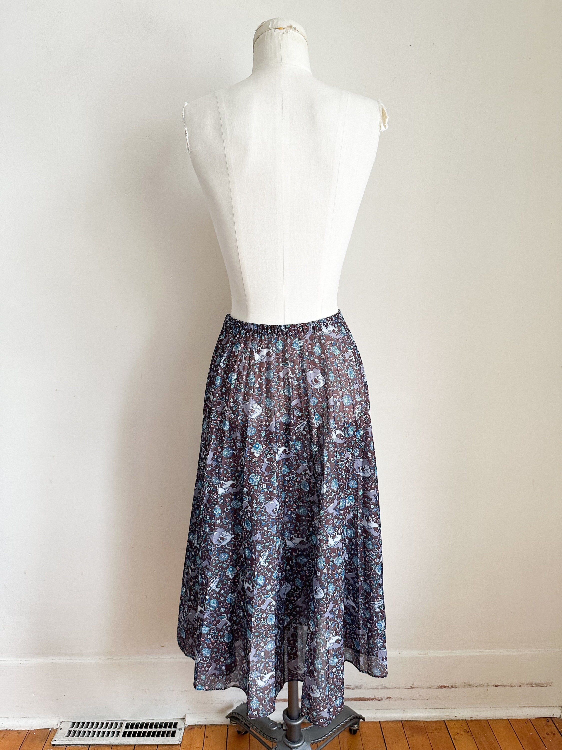 Vintage 1970s Sheer Deer & Cheetah Novelty Print Skirt / S - Etsy