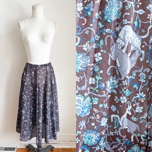 Vintage 1970s Sheer Deer & Cheetah Novelty Print Skirt / S - Etsy