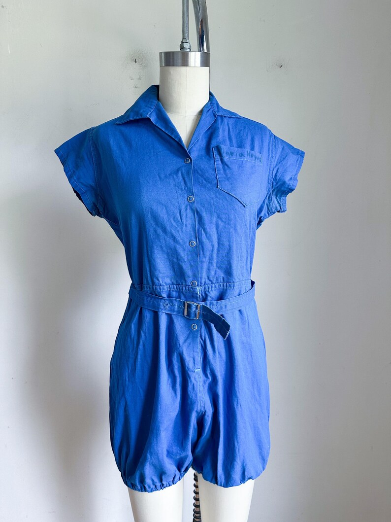 Vintage 1930s-40s Blue Gym Uniform Romper / M - Etsy Canada