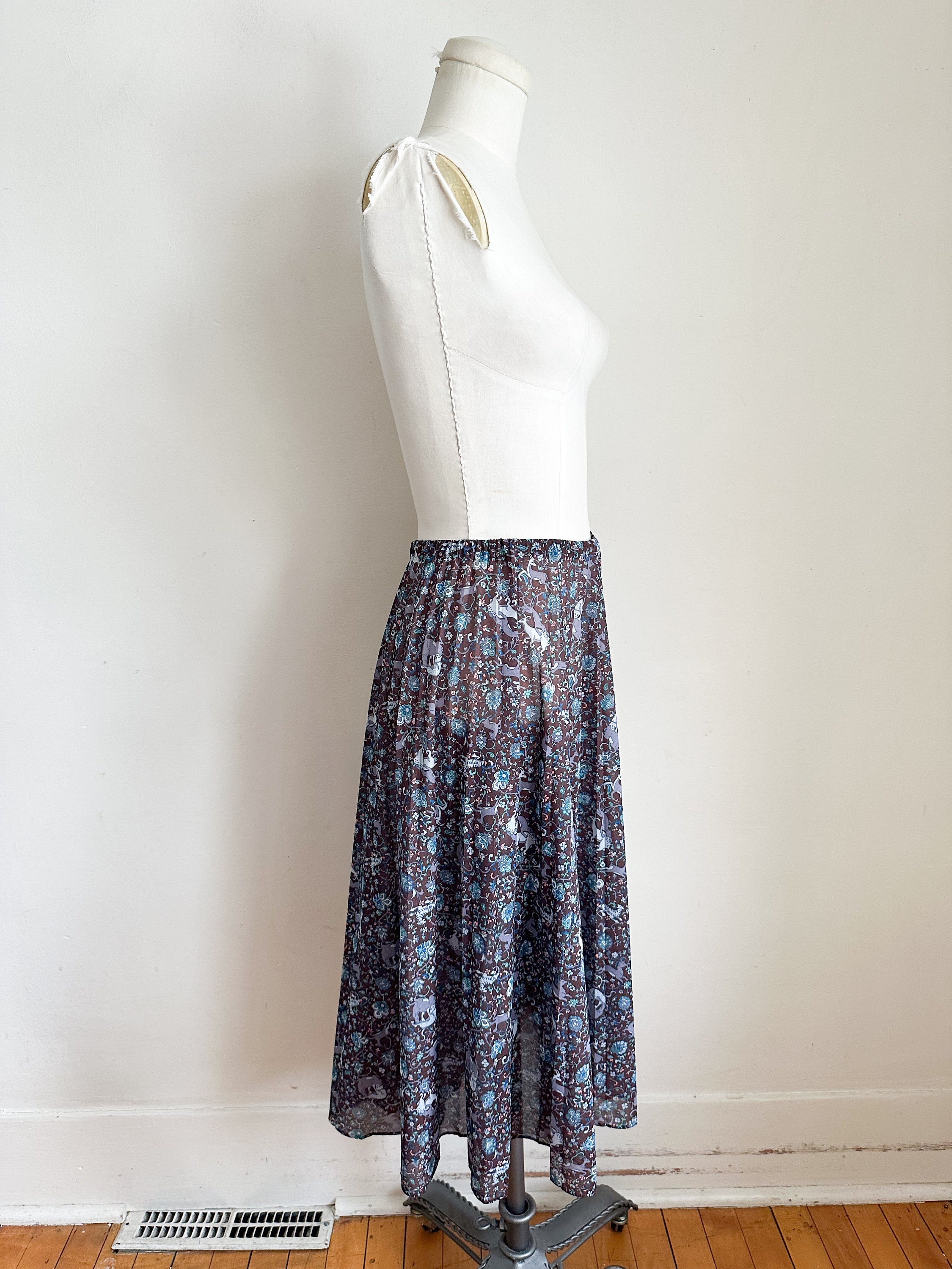 Vintage 1970s Sheer Deer & Cheetah Novelty Print Skirt / S - Etsy