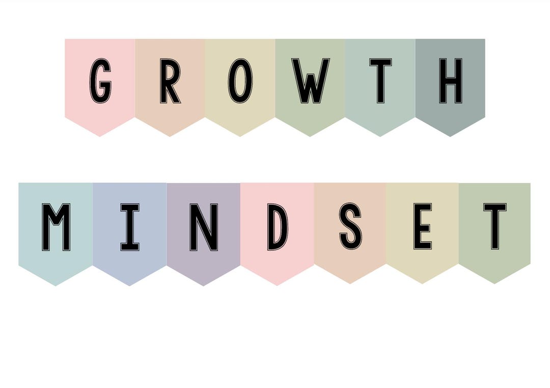 Growth Mindset Bulletin Board Printable Calm Colours Set - Etsy