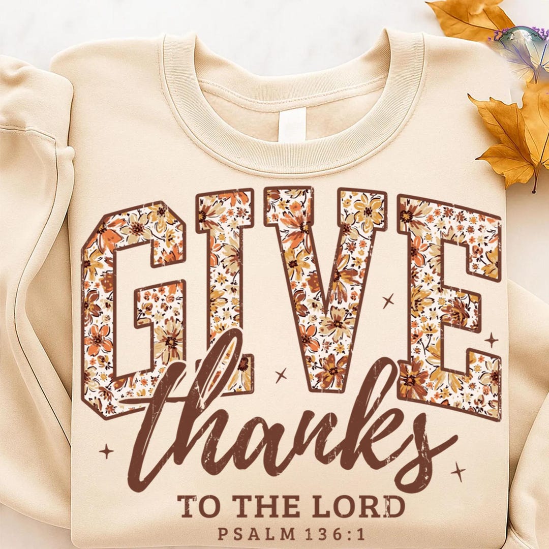 Give Thanks to the Lord PNG, Psalm 136:1 Bible Verse Design, Christian ...