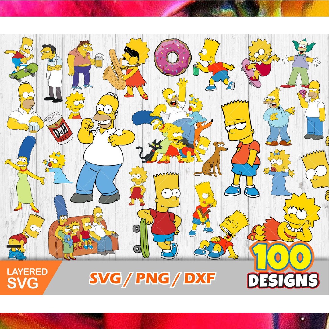 Simpsons Clip Art Bundle, Simpsons Svg Cut Files for Cricut ...