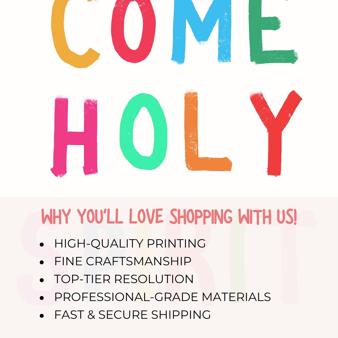 Holy Spirit Wall Art, Rainbow Christian Print, Trendy Bible Verse Decor ...