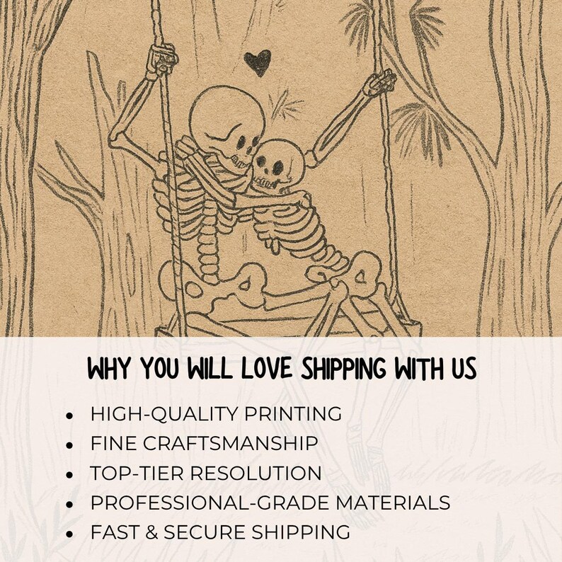 Skeleton Couple Wall Art, Gothic Love Halloween Print, Spooky Romantic ...