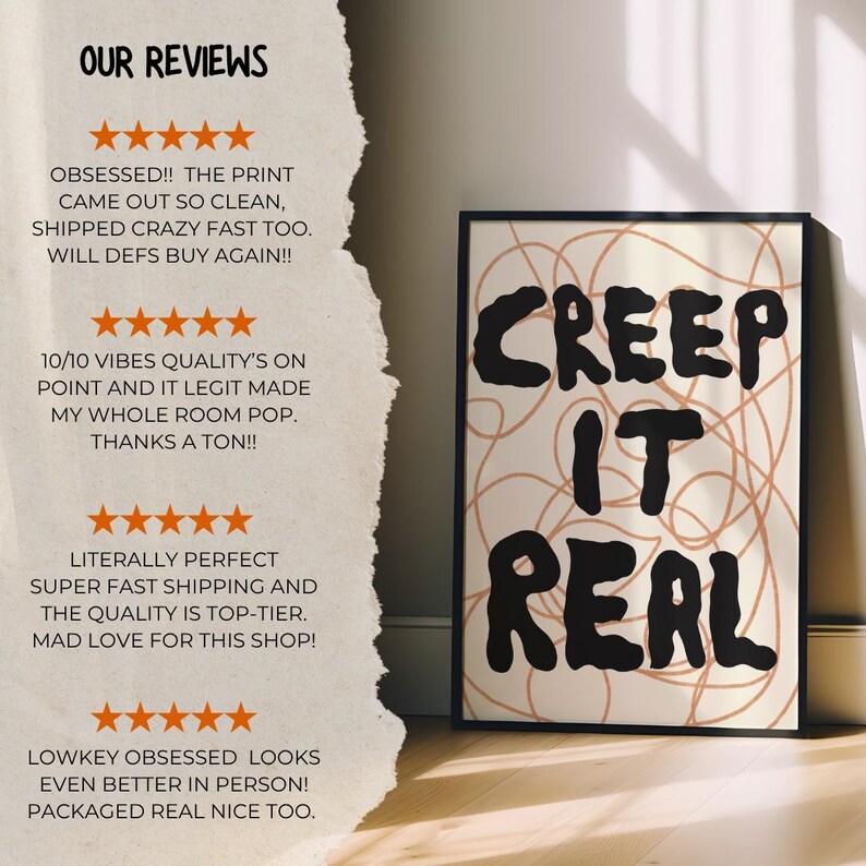 Creep It Real Wall Art, Funny Halloween Quote Print, Spooky Season ...