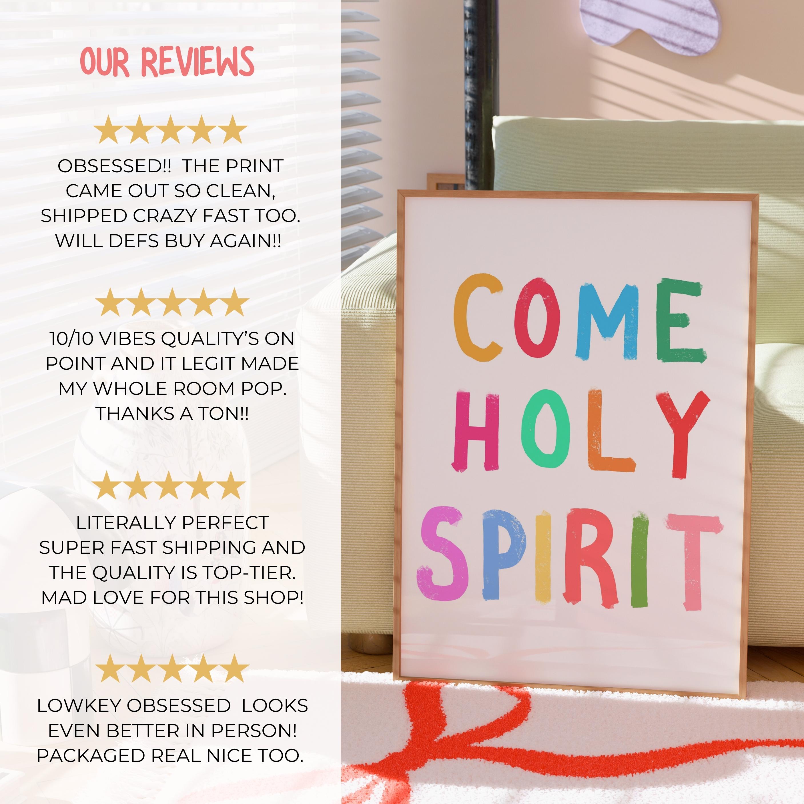 Holy Spirit Wall Art, Rainbow Christian Print, Trendy Bible Verse Decor ...