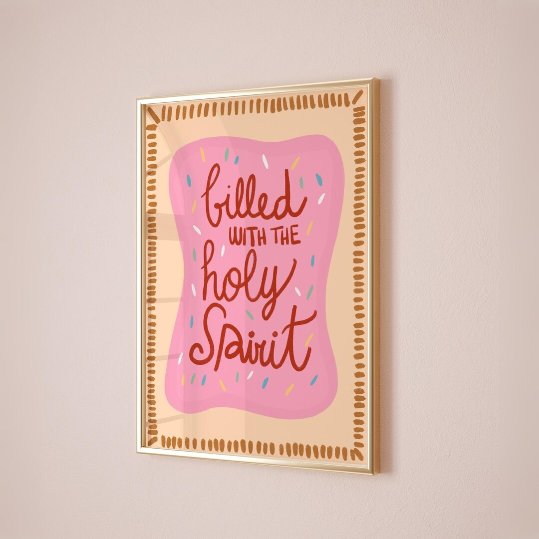 Trendy Christian Wall Art, Holy Spirit Printable Decor, Preppy Bible ...