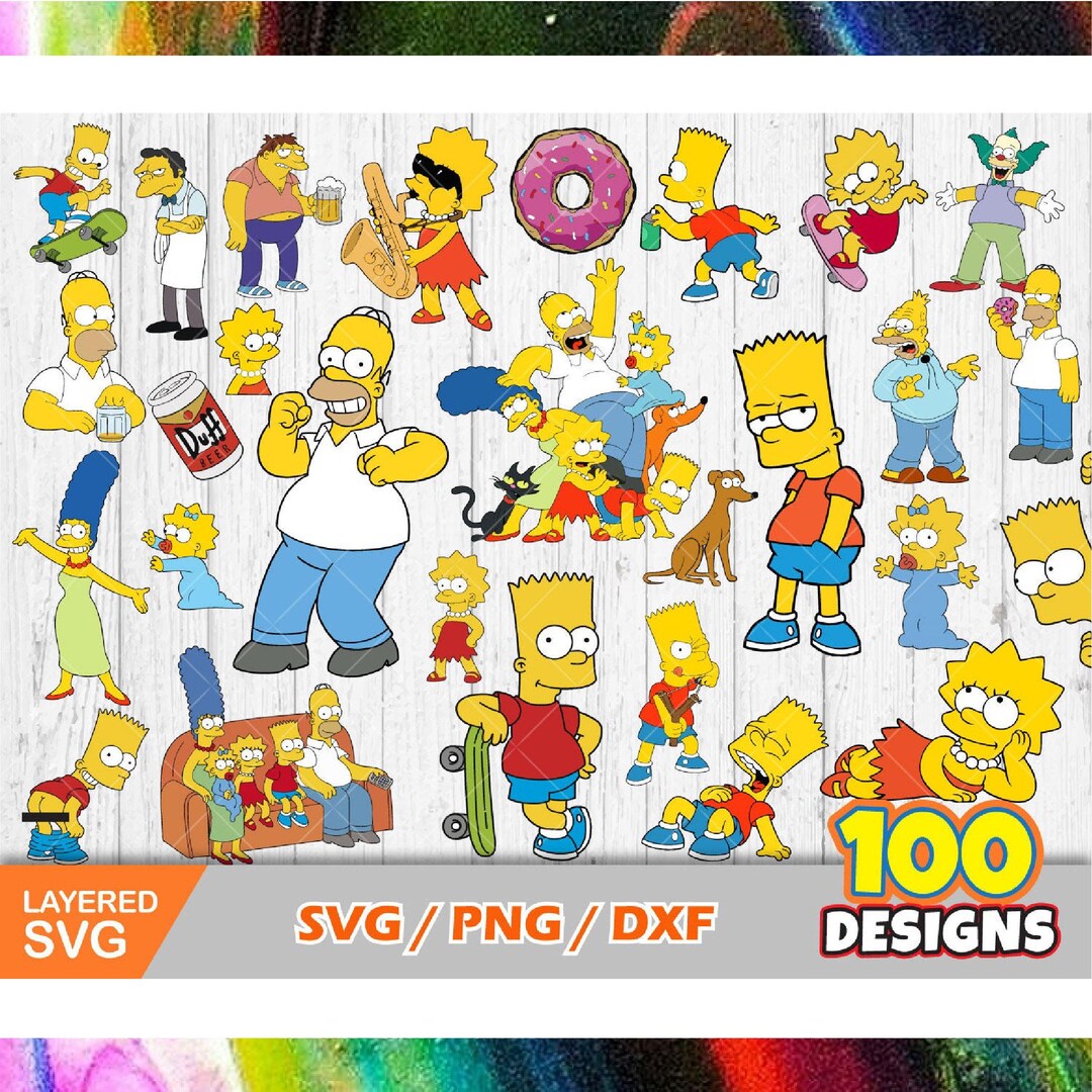Simpsons Clip Art Bundle, Simpsons Svg Cut Files for Cricut ...