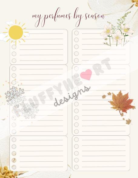 Perfume Journal/digital Diary/printables - Etsy