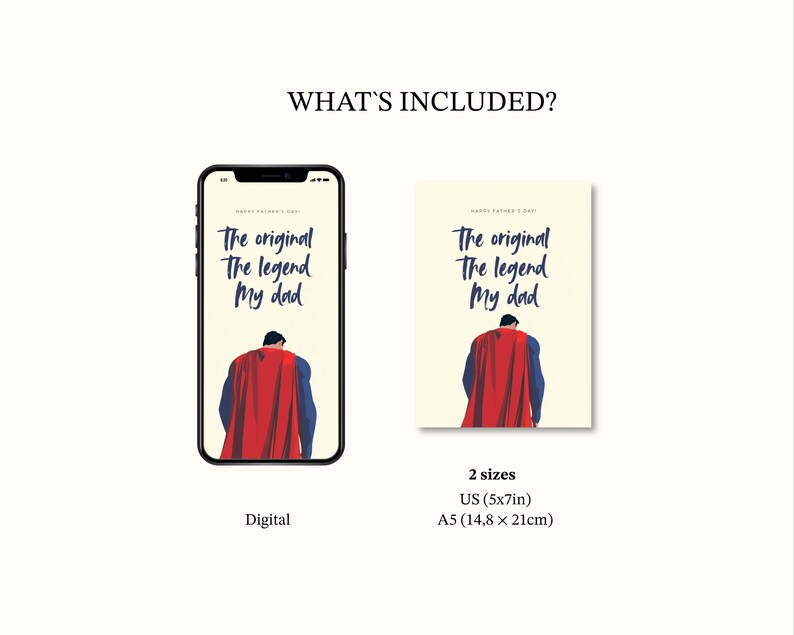 Superhero Dad Father's Day Card: Editable Canva Template (digital ...