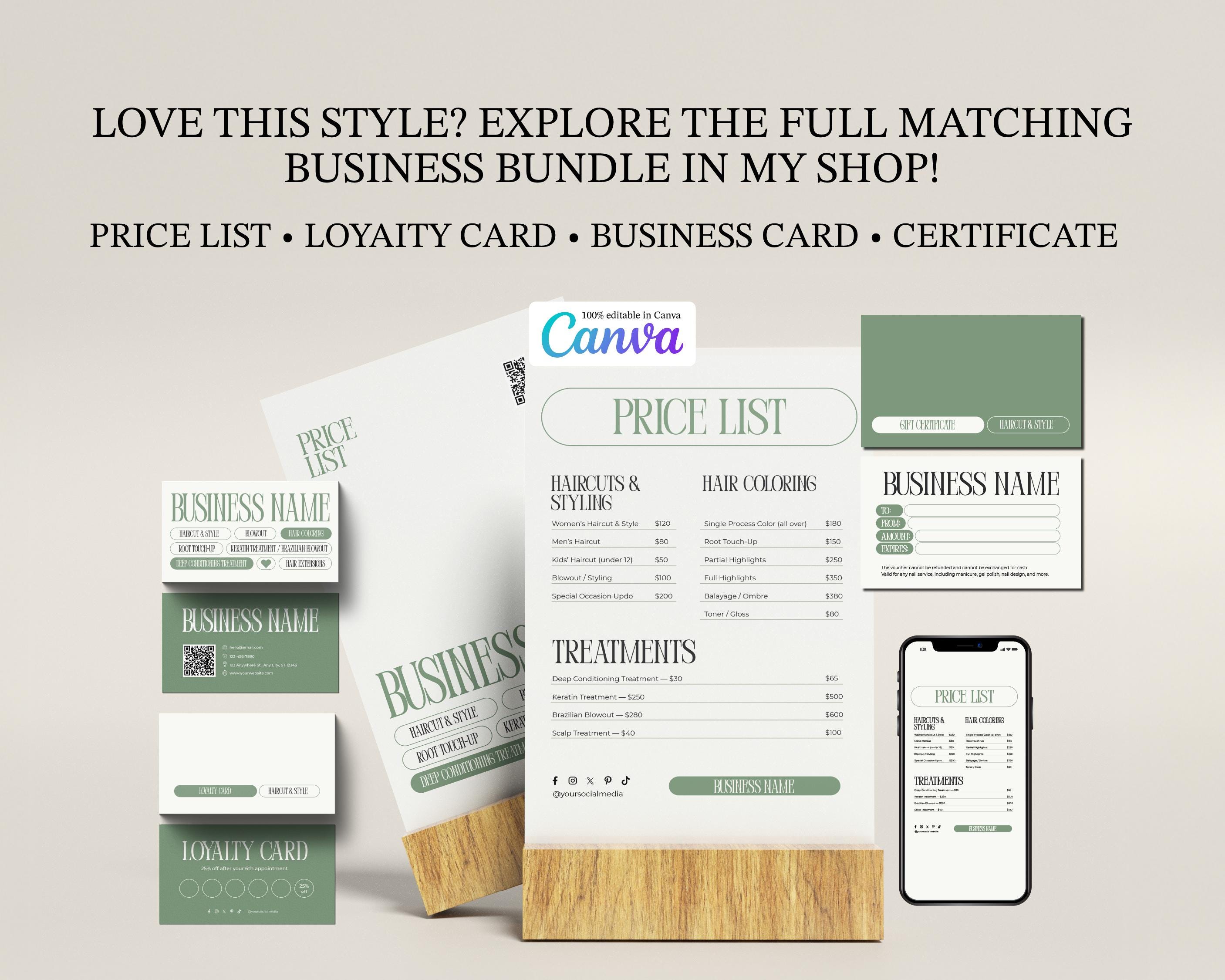 Beauty Salon Gift Certificate Template: Editable Canva Voucher (US & EU ...
