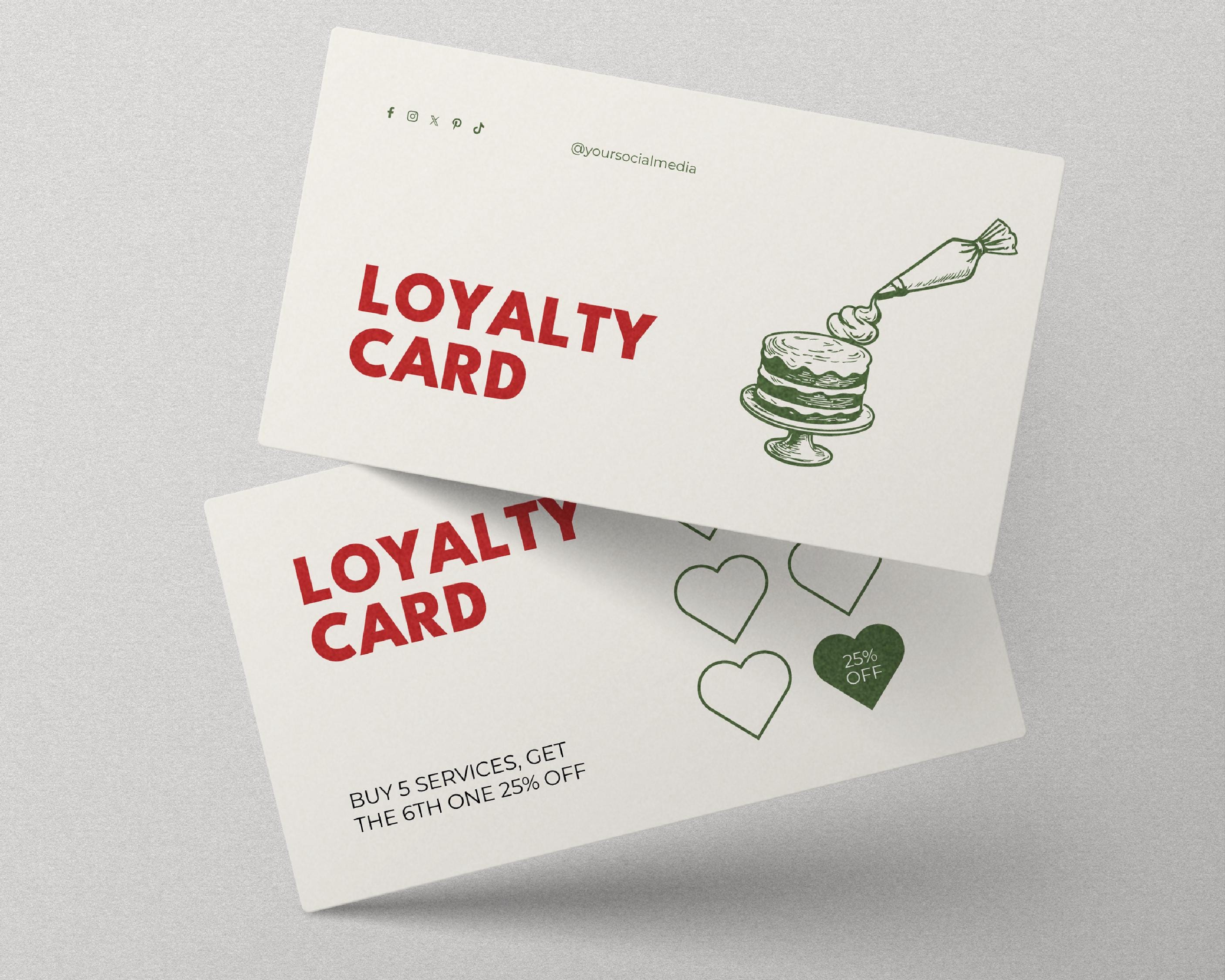 Bakery Loyalty Card Template: Editable Customer Reward Program ...