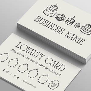 Editable Loyalty Card Template for Bakery | Canva Punch Card for Cake ...