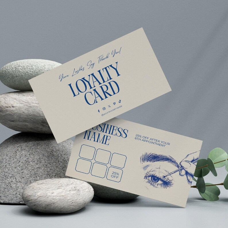 Lash Artist Loyalty Card Template: Elegant Minimalist Design (canva ...