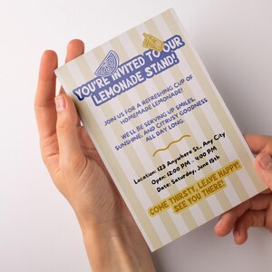 Lemonade Stand Invitation: Editable Canva Template (digital Download ...