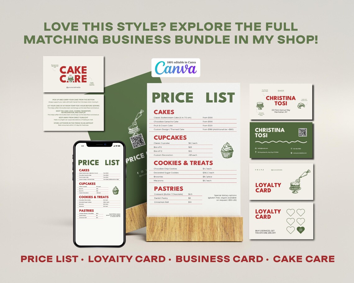 Bakery Loyalty Card Template: Editable Customer Reward Program ...