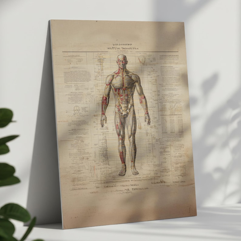 Vintage Anatomy Muscle Prints | Massage Therapist Studio Decor (digital ...