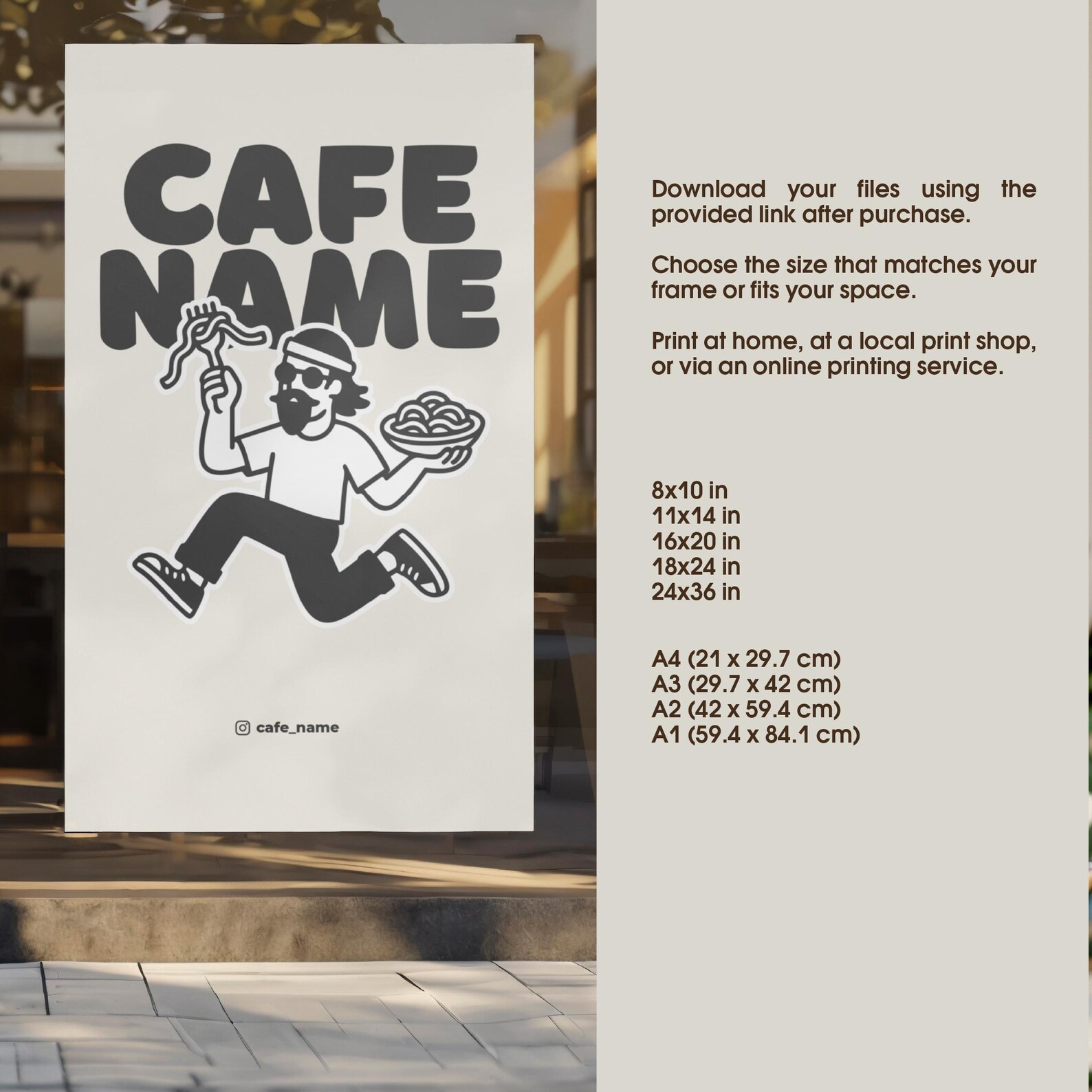 Cafe Posters Set – Black and White Printable Wall Art for Coffee Shops ...