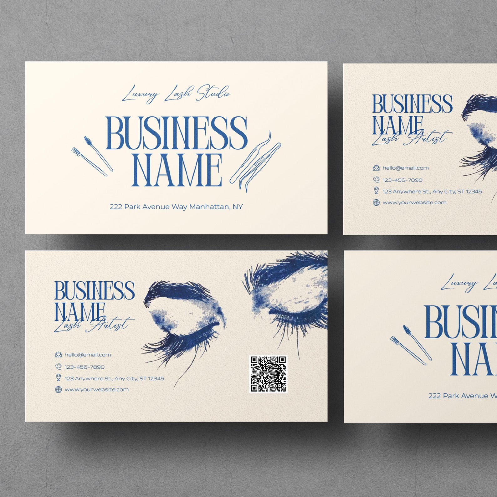 Luxury Lash Artist Business Card Template | Editable Lash Studio Card ...