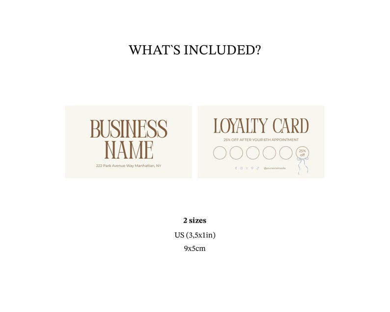 Minimalist Loyalty Card Template: Editable Stamp Card (digital Download ...